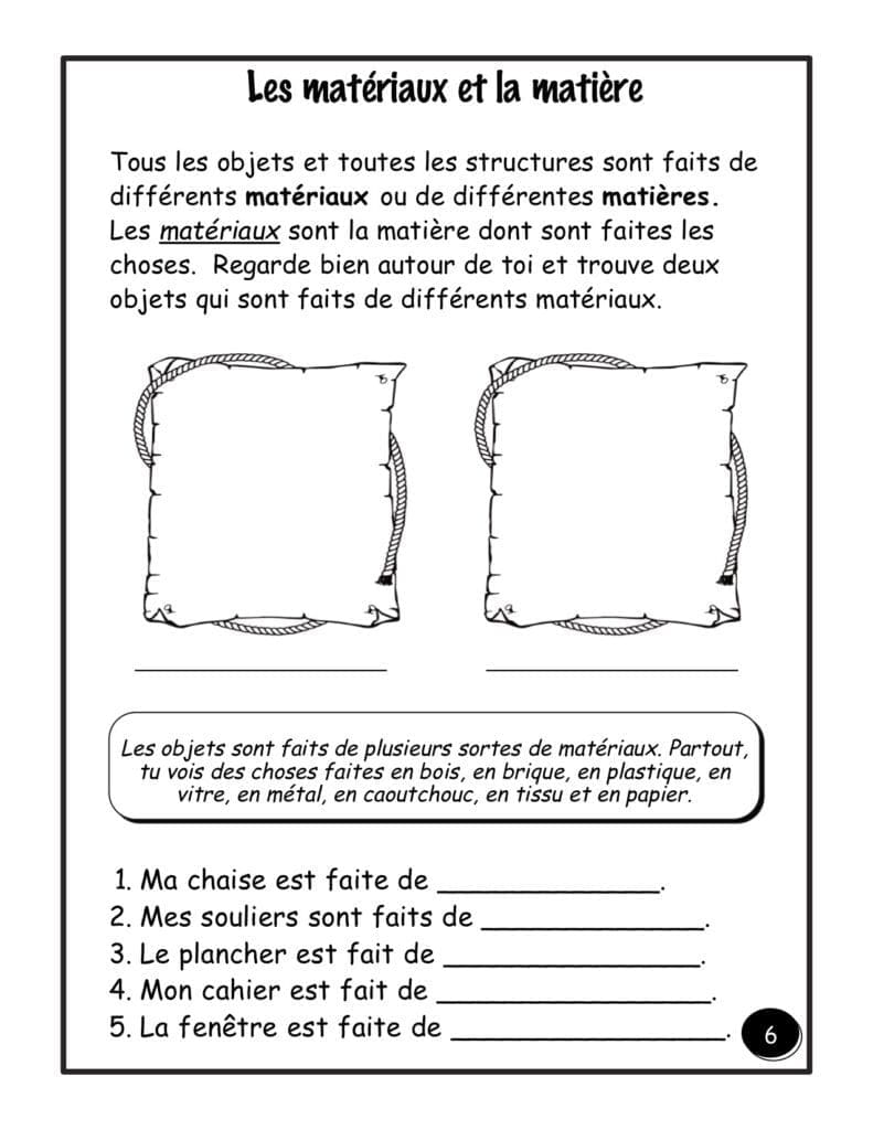 La matière et les matériaux - (1re/2e) - Une définition — Fiches ...