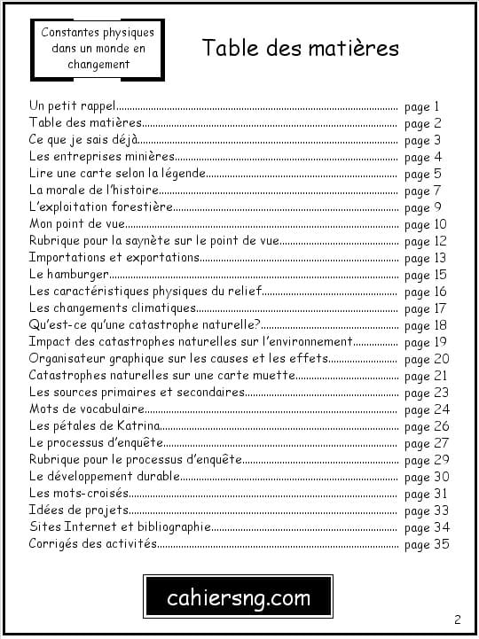 Constantes physiques dans un monde en changement - (7e) — Fiches ...