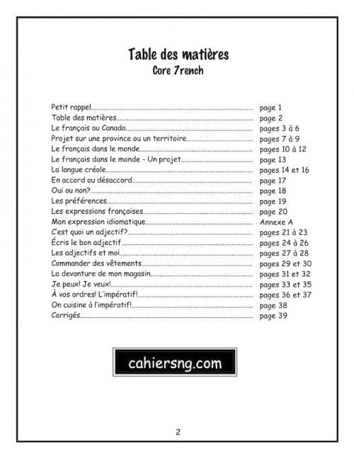 Core French (7e) - PDF — Fiches reproductibles pour enseignant(e)s ...