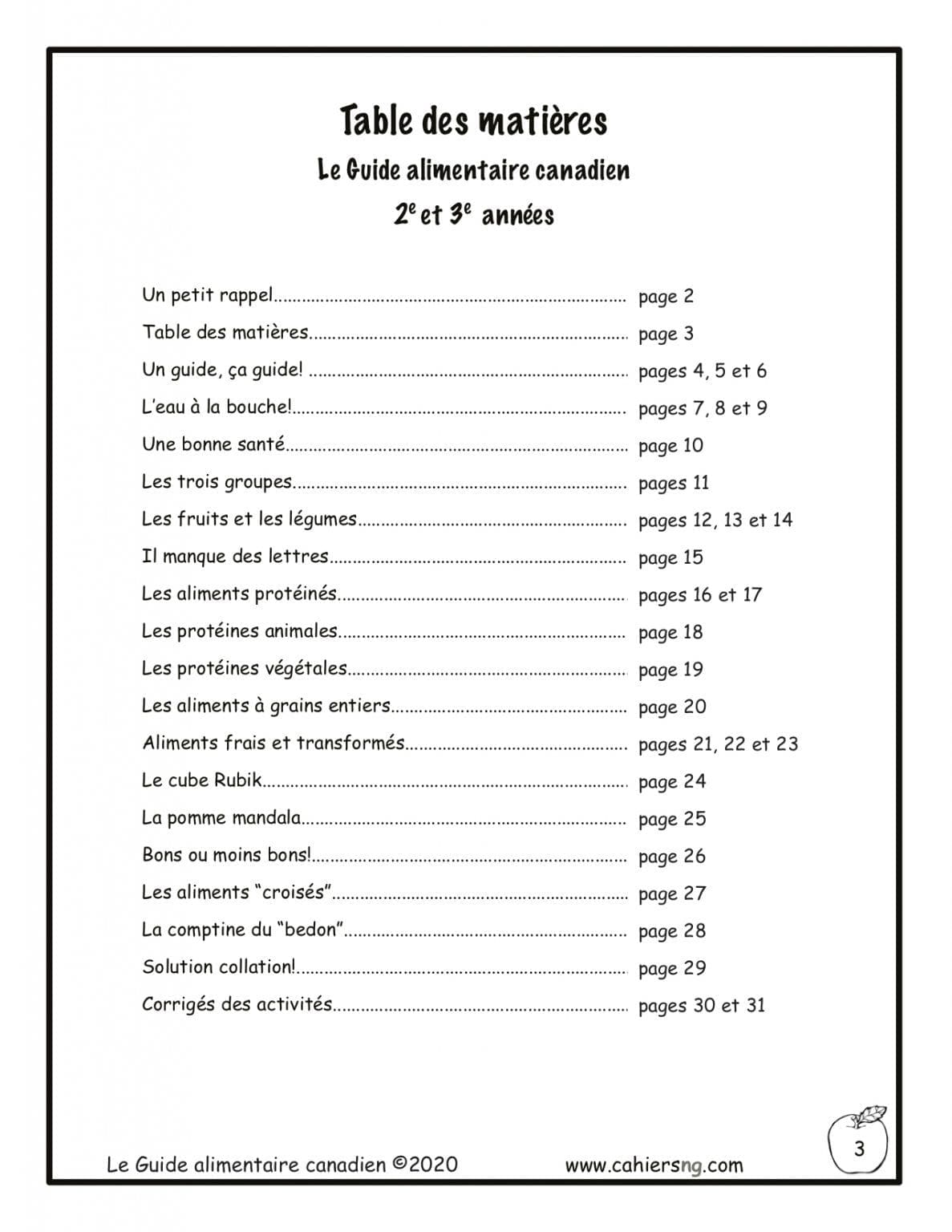 Le Guide alimentaire canadien (2e/3e) - PDF — Fiches reproductibles ...