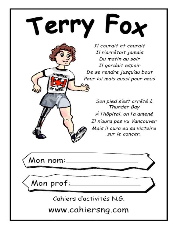 PDF - Terry Fox - (4e année) - "HYBRIDE" — Fiches reproductibles pour ...