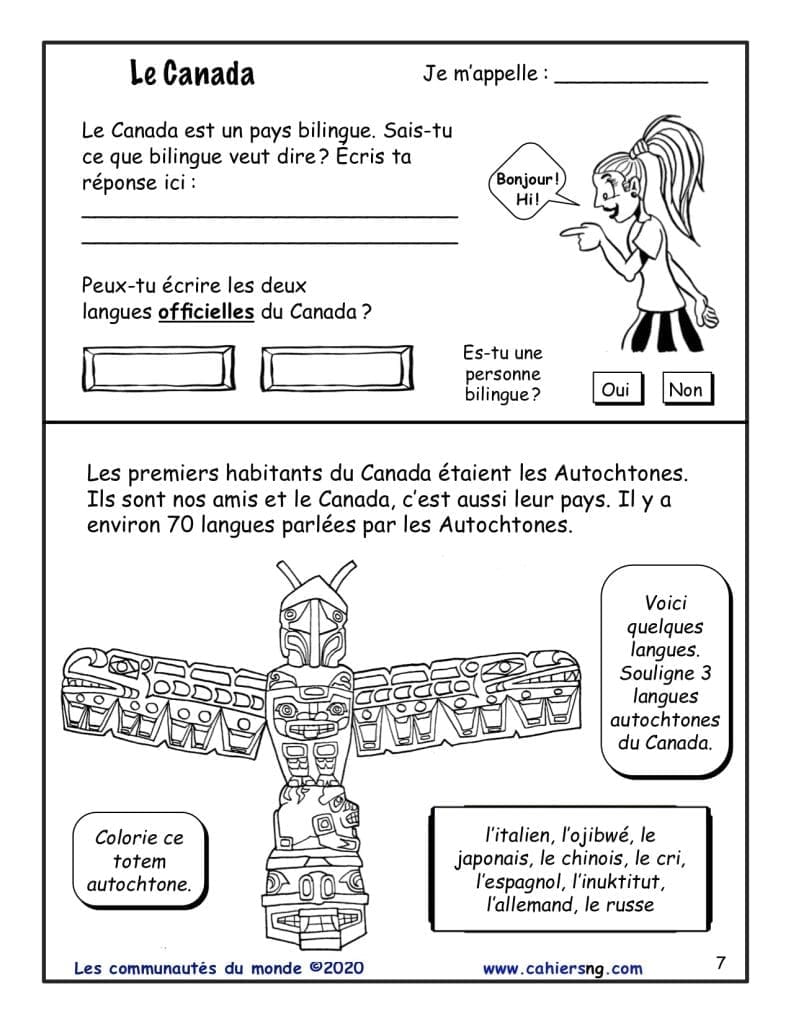 Communautés du monde (2e/3e) - Le Canada — Fiches reproductibles pour ...