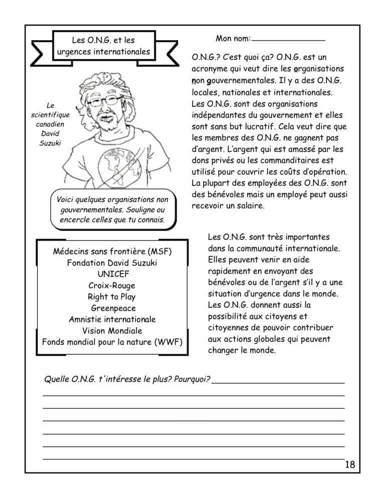 Le Canada dans la communauté mondiale - PDF - (6e/7e années) — Fiches ...