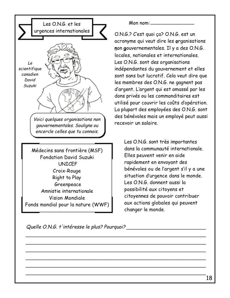 Le Canada dans la communauté mondiale - PDF - (6e/7e années) — Fiches ...