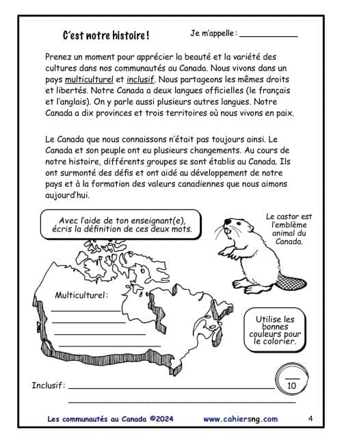 Les communautés du Canada (3e/4e) - Notre histoire — Fiches ...