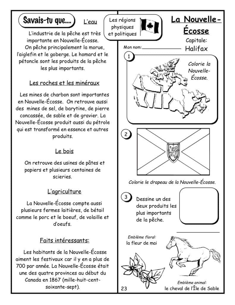 Les régions physiques et politiques - (4e/5e) — Fiches reproductibles ...