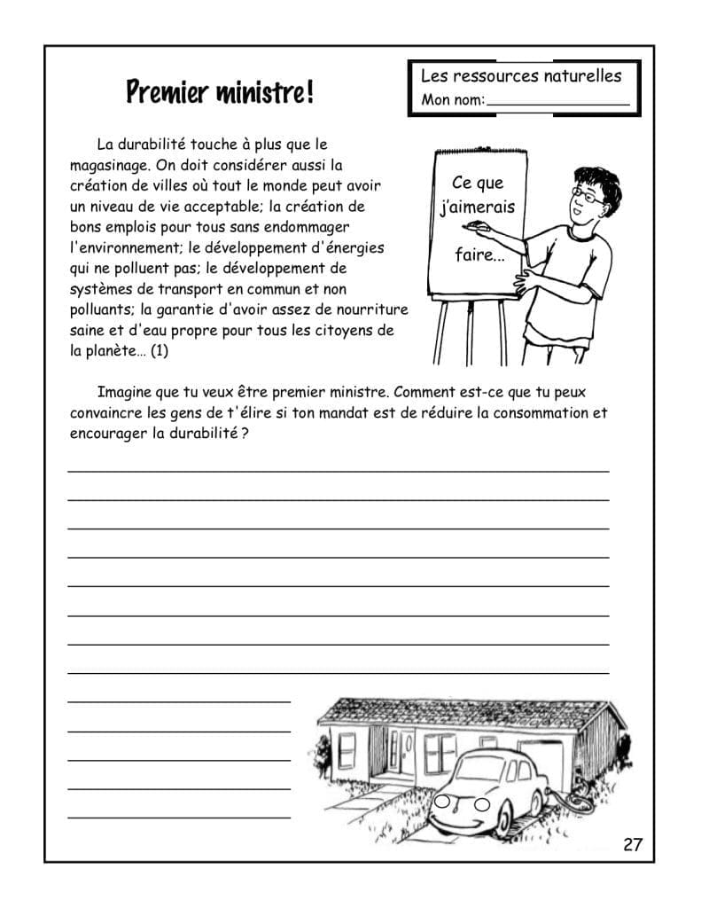 Les ressources naturelles - (7e) — Fiches reproductibles pour ...