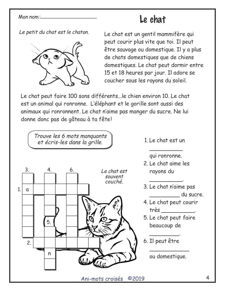 Les ani-mots croisés - 2e/3e années — Fiches reproductibles pour ...
