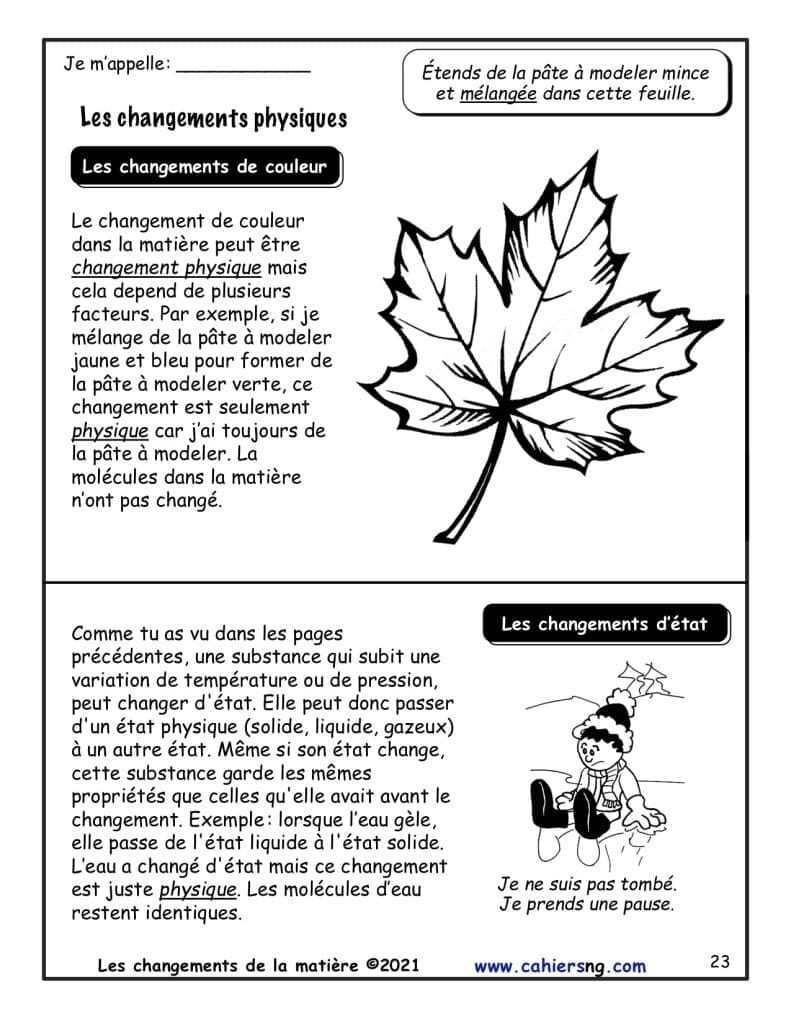 Les changements de la matière (5e) - Nouvelle série ! — Fiches ...