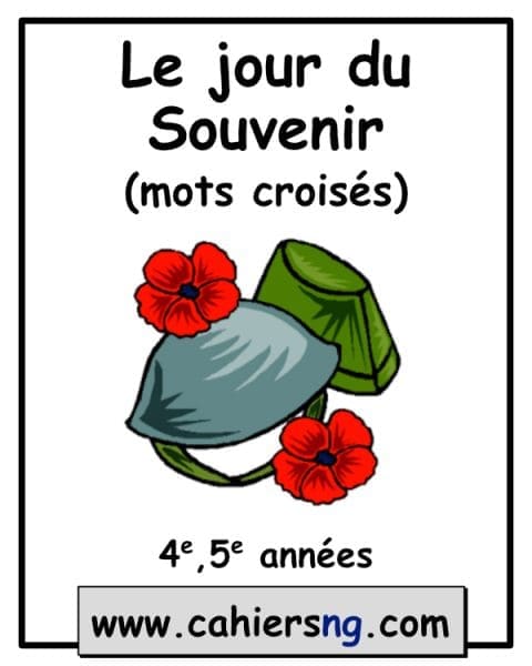 Mots croisés sur le jour du Souvenir - (4e/5e) — Fiches reproductibles ...